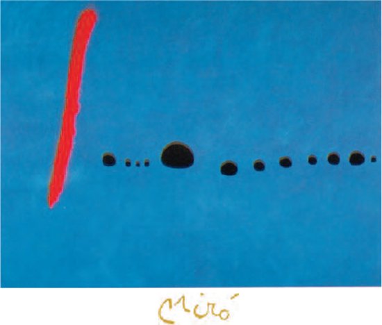 Mini kunstposter - Joan Miro - Blauw II - 24x30 cm | bol.com