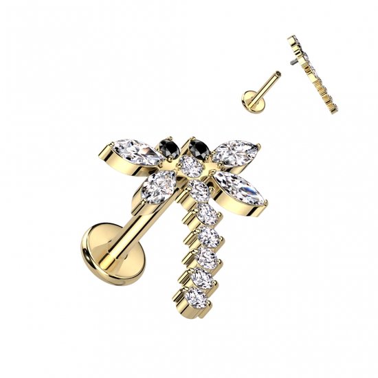 Piercing titanium Dragonfly gold plated 1.2x8 | bol.com