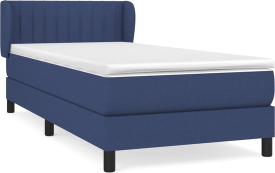 vidaXL Boxspring met matras stof blauw 90x200 cm | bol.com