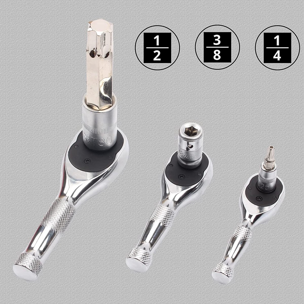 CCLIFE - Miniratel - 3-Delig - Ratelset - 1/4" - 3/8" - 1/2 ...