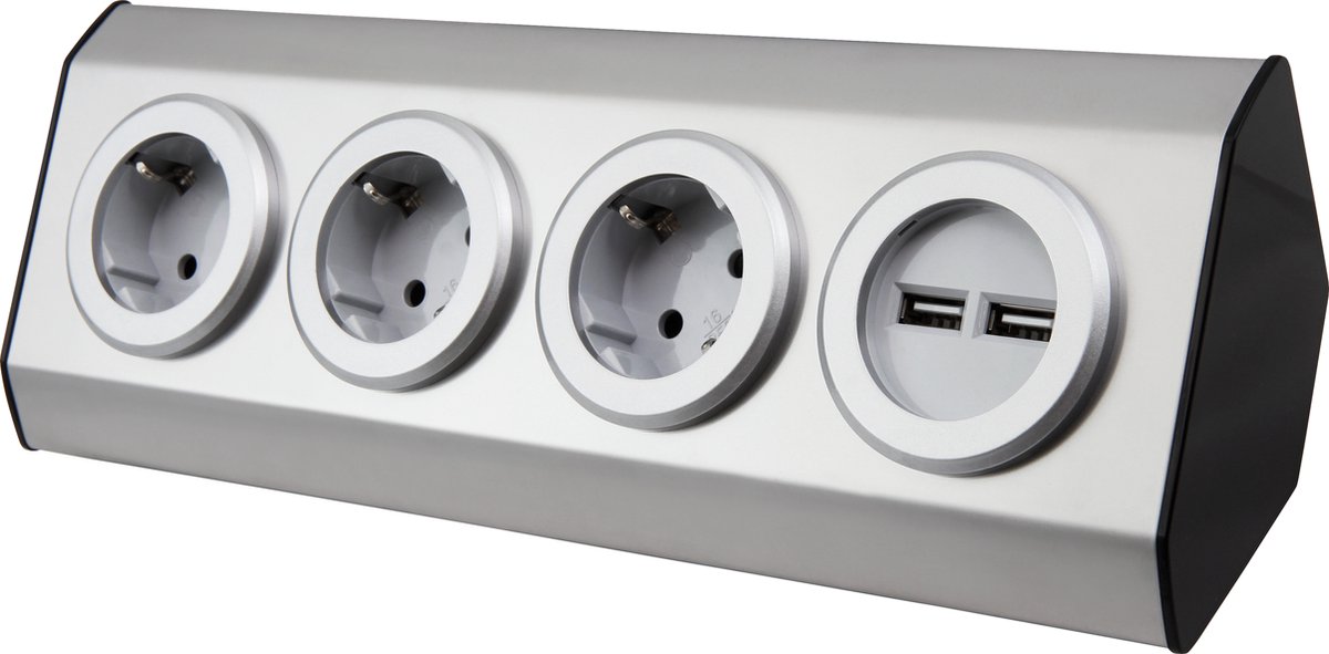 Verdeelstekker horizontaal - Bureau stekkerdoos met usb - Verdeeldoos ...