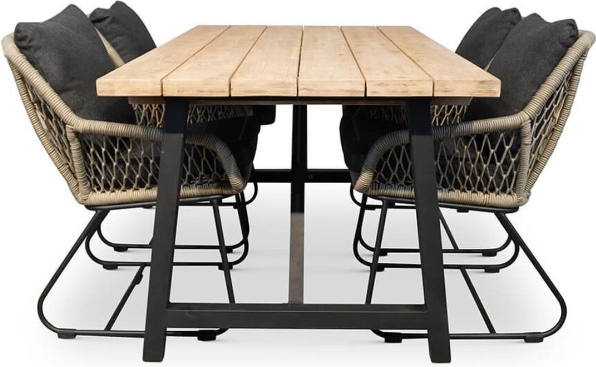 BUITEN living Xavier/Portofino zand dining tuinset 5-delig | hardhout ...