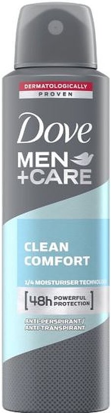 Dove Men+Care Clean Comfort Anti-transpirant Spray 150ml | bol.com