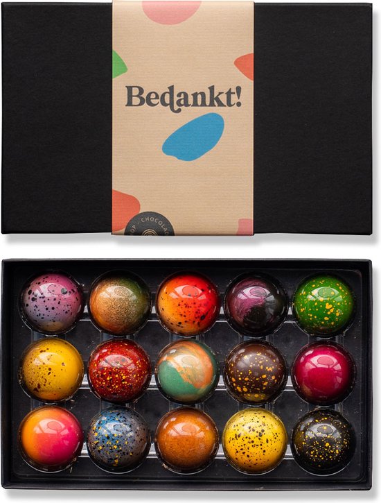 Bedankt chocolade - 15 stuks - Chocolade bonbons - Chocolade cadeau ...