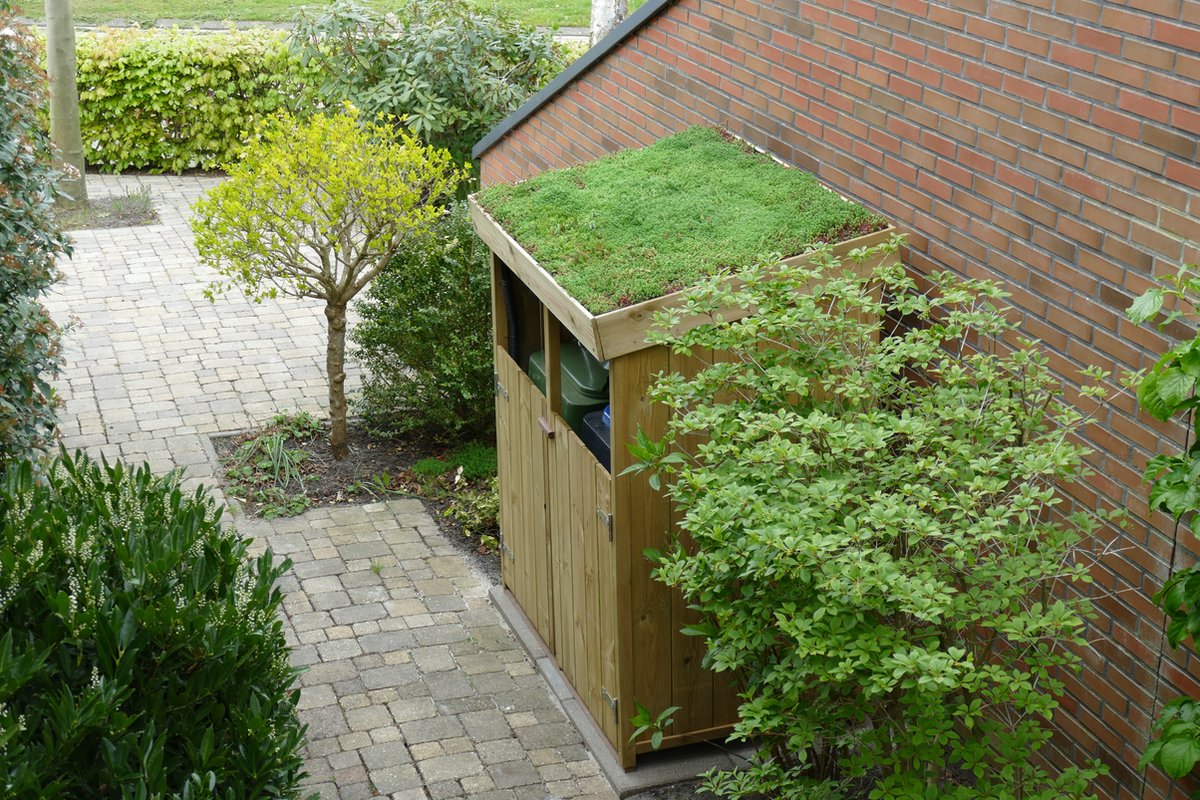 Biodiverse container ombouw - Containerberging - Sedum dak - 2x240L ...