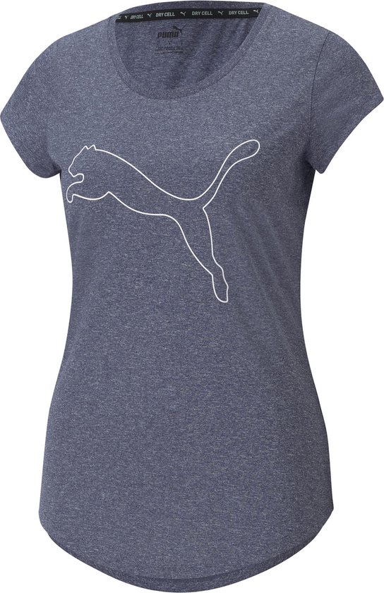 PUMA PERFORMANCE HEATHER CAT TEE W Dames Sportshirt - Donkerblauw ...