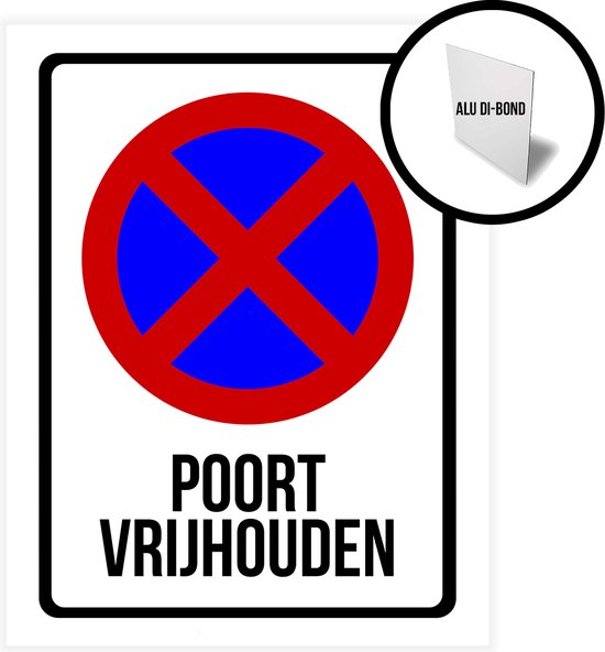 Pictogram/ bord op alu di-bond | "Poort vrijhouden" | 19 x 25 cm ...