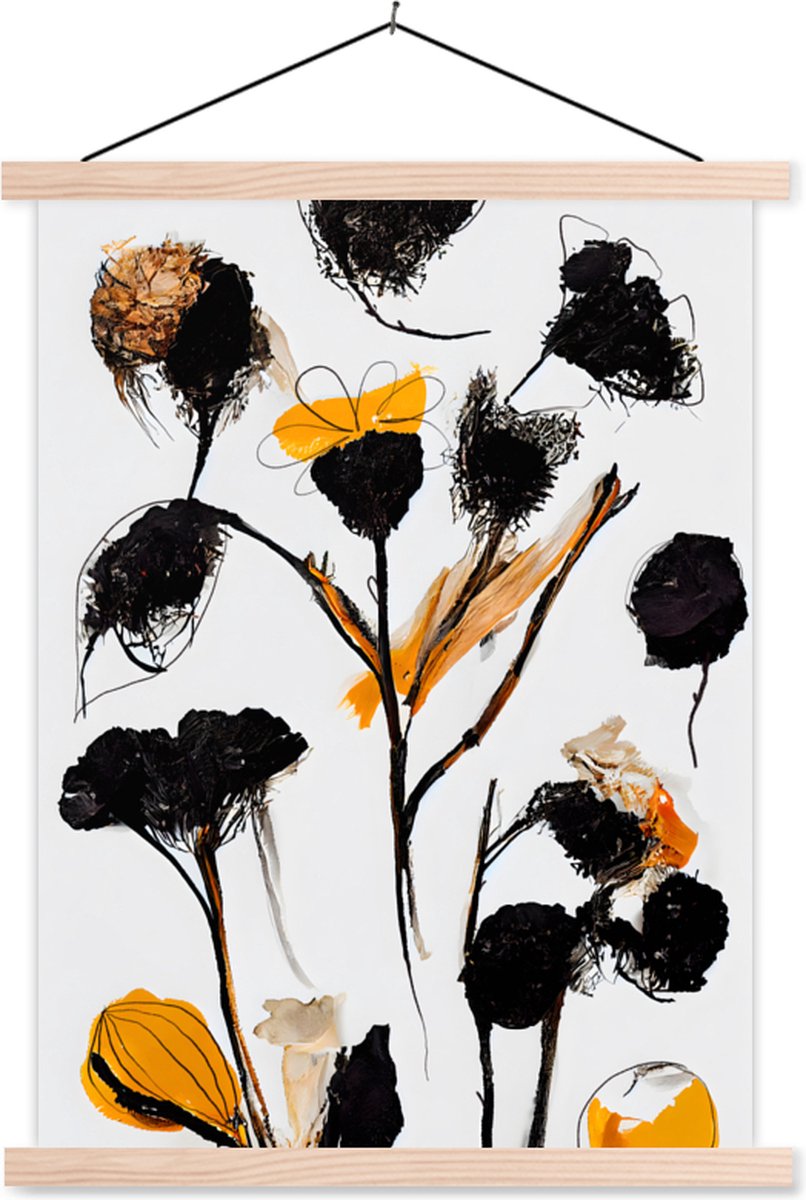 Bloemen - Zwart - Planten - Pastel - Geel | bol.com