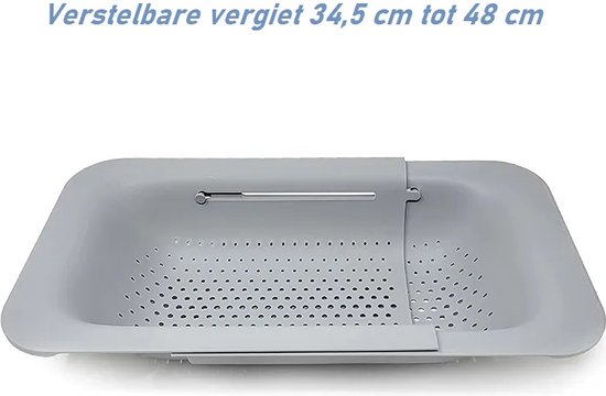 Verstelbare keuken vergiet/zeef | 34,5 tot 48 cm uitschuifbaar ...