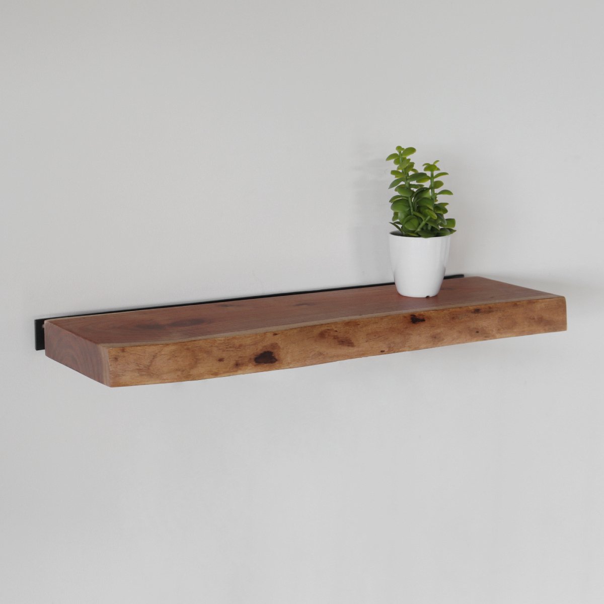 Wandplank industrieel acacia hout Inge 60cm muurplank massief hout ...