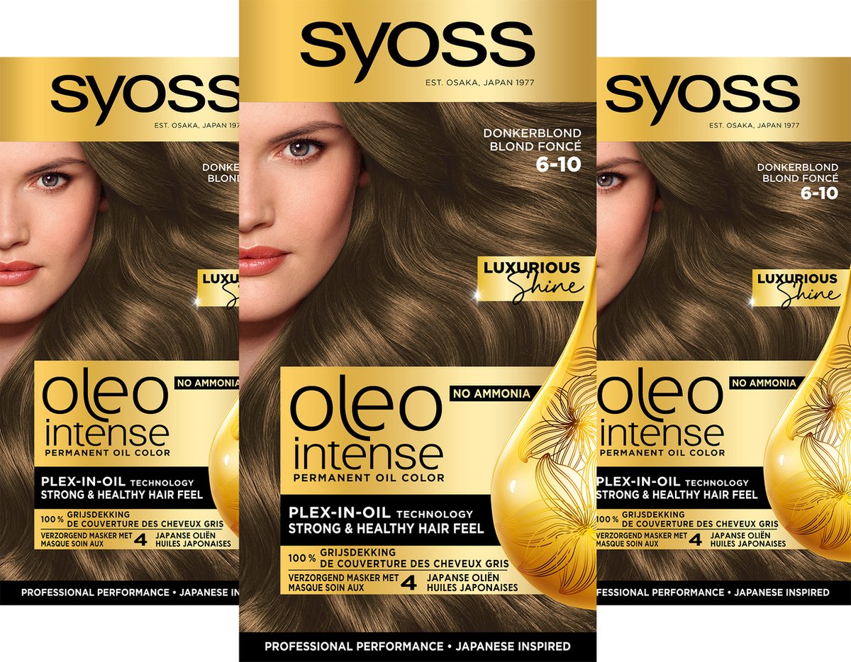 Syoss Oleo Intense - Haarverf - 6-10 Donkerblond - Voordeelverpakking ...