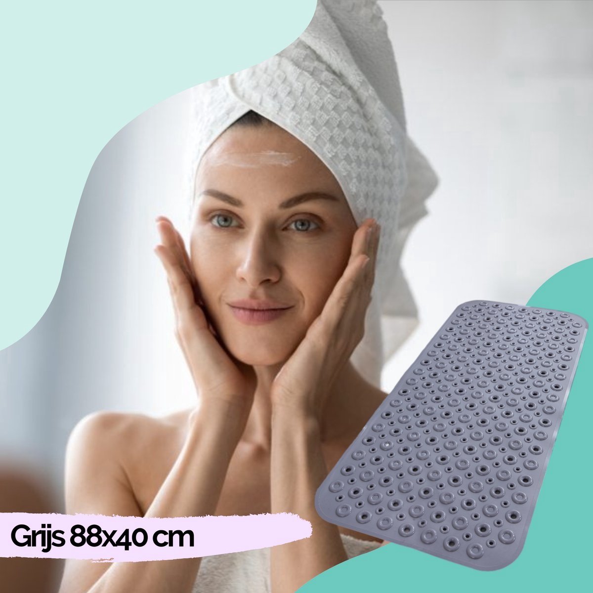 The Original - Douchemat Antislip - Grijs - 88x40cm - Antislipmat ...
