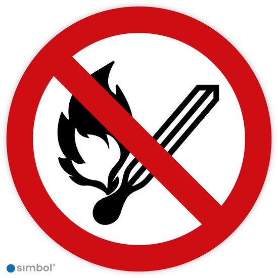 Simbol® - Bordjes Roken Vuur en Open Vlam Verboden (P003) - 2 mm. dik ...