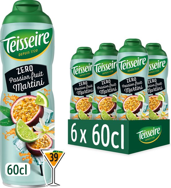 Teisseire Zero Suiker Passion Fruit Martini Siroop, 6x60cl | bol