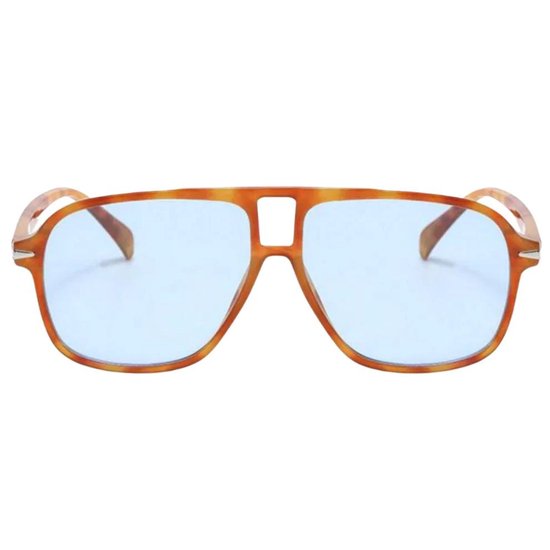 Duzara - Model LUNA - Zonnebril met bruine frame en blauwe glazen ...
