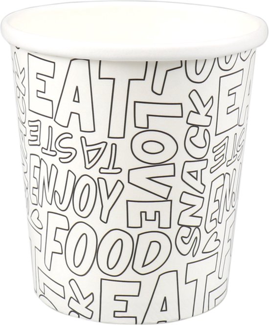 Soepbeker | Words 2.0 | Karton + PE | 450ml | 16oz | wit/zwart ...