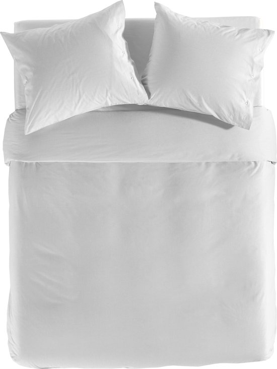 Premium katoen dekbedovertrek Clemens wit - lits-jumeaux (240x200/220 ...