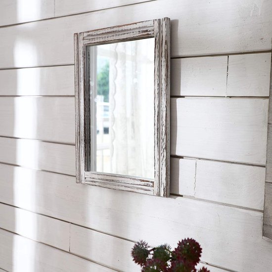 Miroir en bois avec cadre miroir mural rustique Rectangle décoratif ...