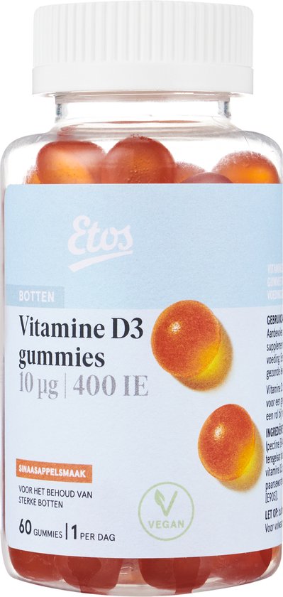 Etos Gummies - Vitamine D3 - Sinaasappelsmaak - Vegan - 60 stuks | bol