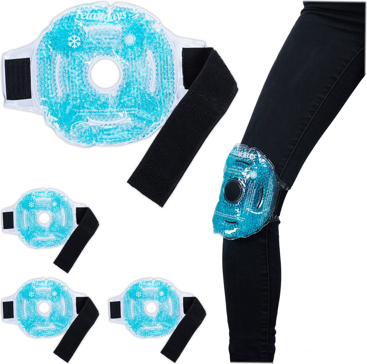 Relaxdays cold pack knie - set van 4 - gel pack - ice pack ...