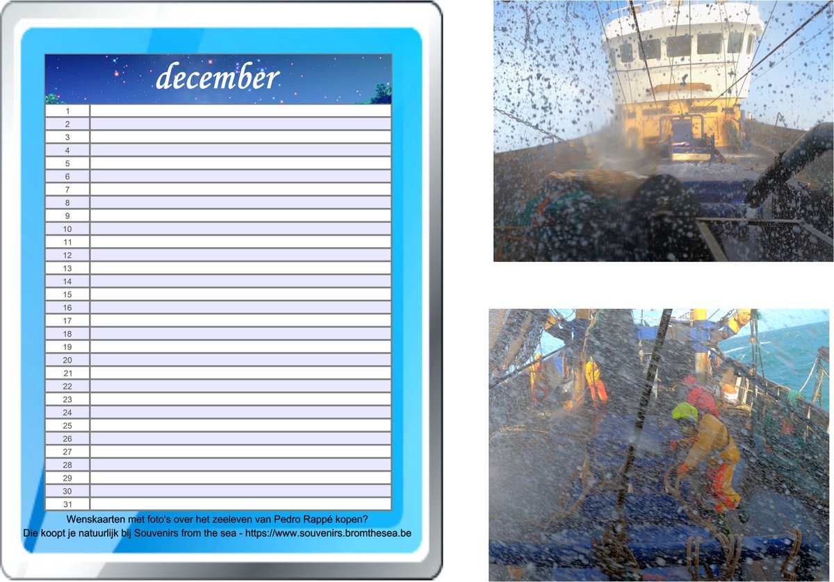 maritieme verjaardagskalender met spectaculaire foto's van Pedro Rappé ...