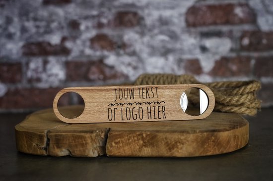 Gepersonaliseerde flesopener - Beukenhout - Roestvrij Staal | bol.com