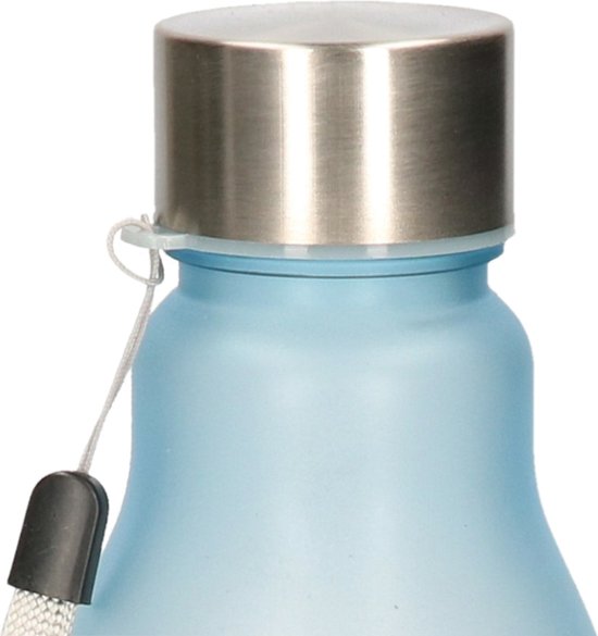 Waterfles/drinkfles/sportfles - lichtblauw - kunststof/rvs - 600 ml | bol