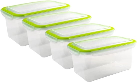 Vershouddozen vriesdozen 2,5 l set van 3 met kliksluiting groen | bol