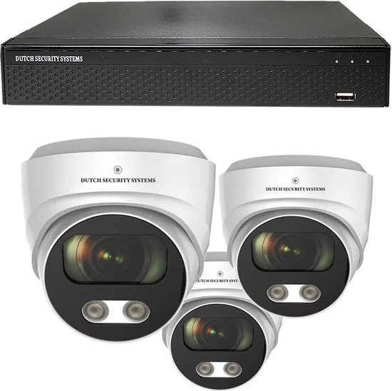 Beveiligingscamera set - 3x Dome camera - UltraHD 4K - Sony 8MP - Wit ...