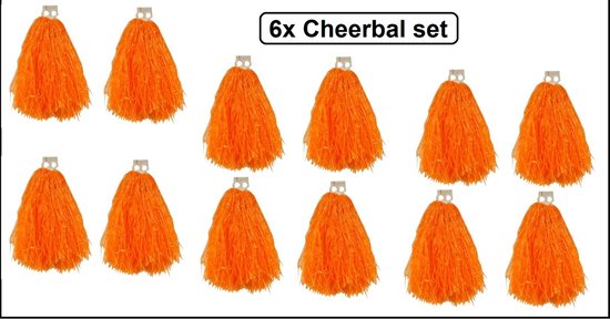 6x Cheerball ringgreep set oranje - Themaparty - Themafeest sport ...