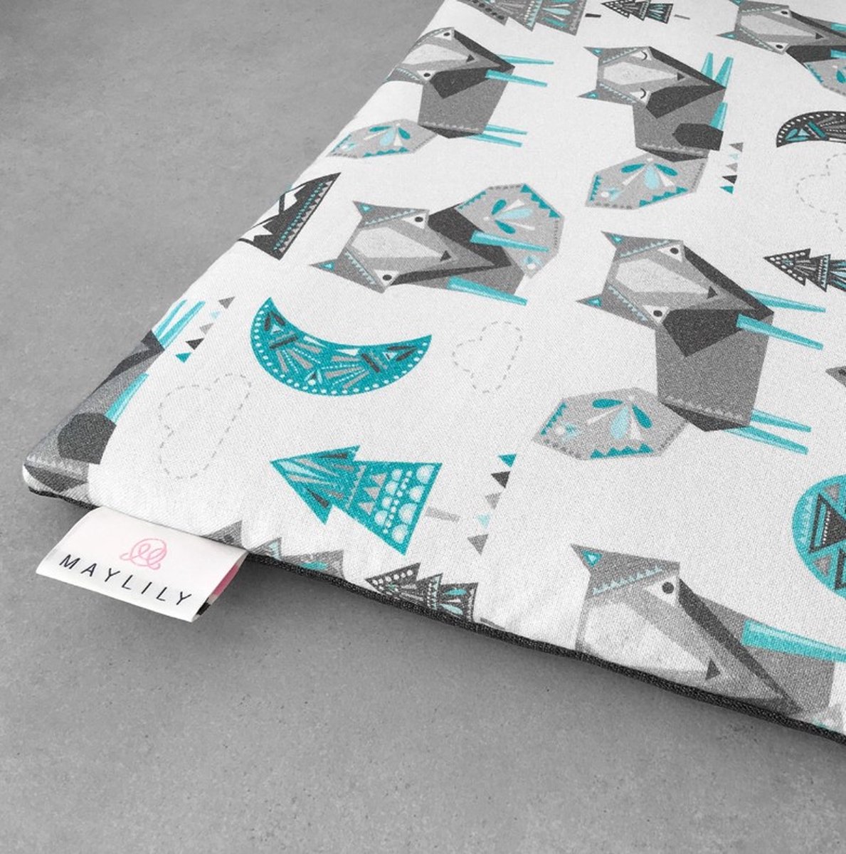 Speelkleed - Baby kleed - Groot - Maylily - Wolven print, Aquablauw met ...