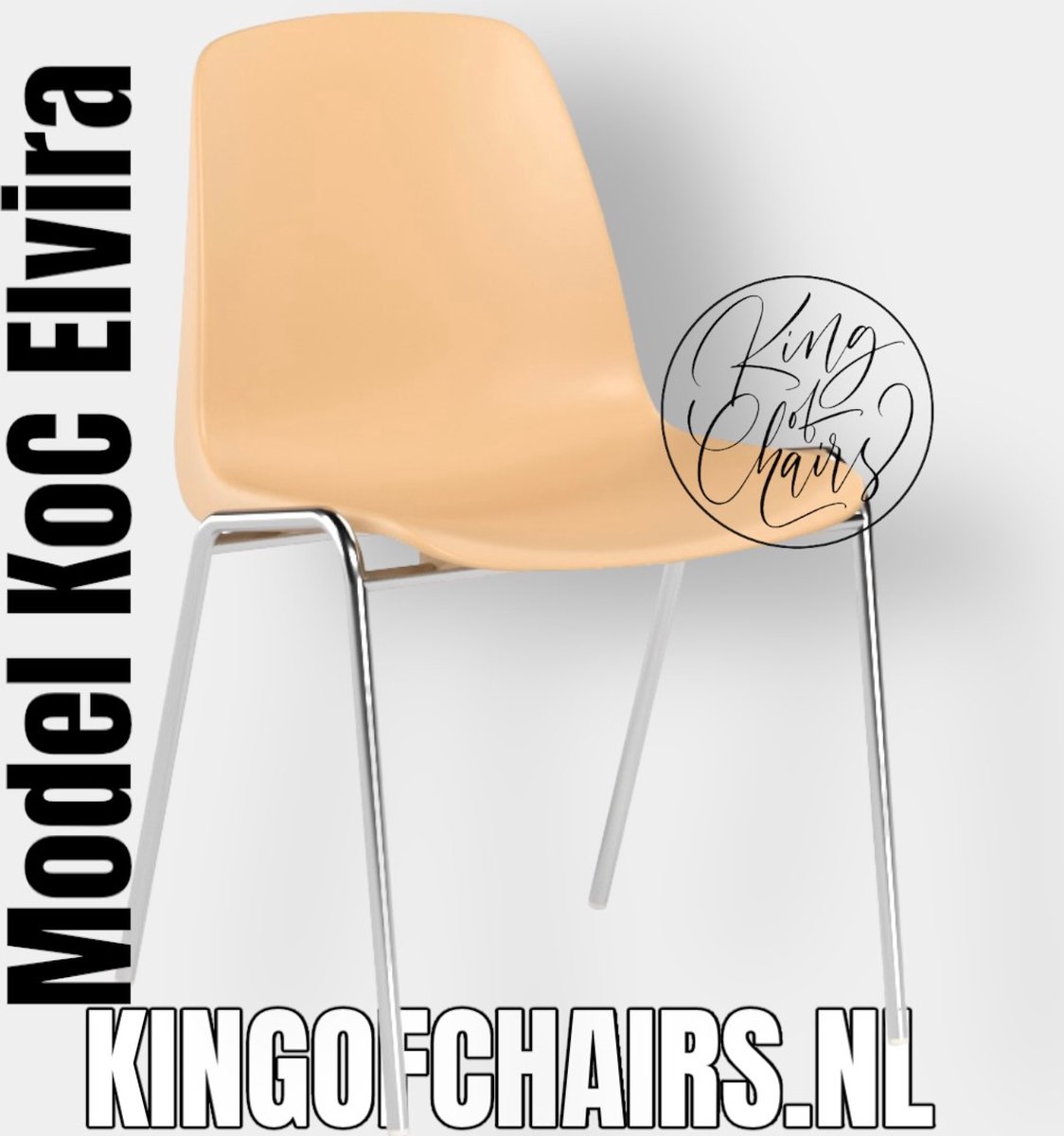King of Chairs model KoC Elvira beige met verchroomd onderstel ...