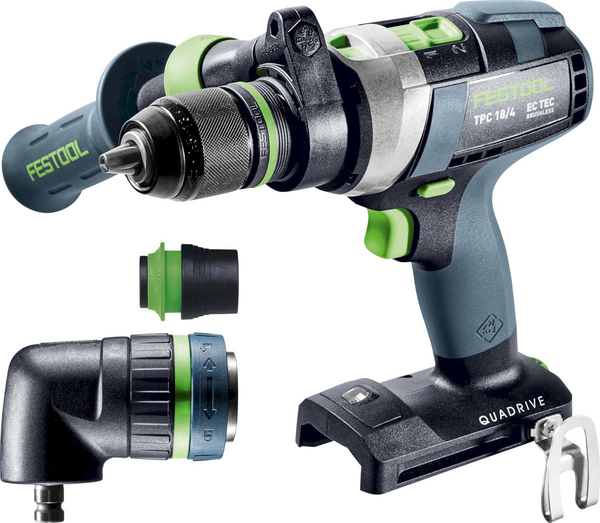 Festool TPC 18/4 I-Basic-Set QUADRIVE Accu Klop-/Schroefboormachine 18V Basic Body in Systainer ...