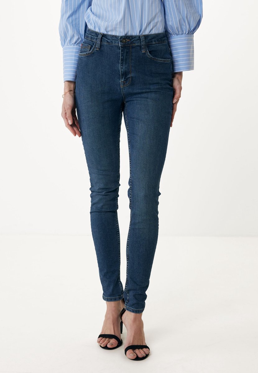 Mexx ANDREA High Waist/ Skinny Leg Jeans Dames - Donker Blauw - Maat ...