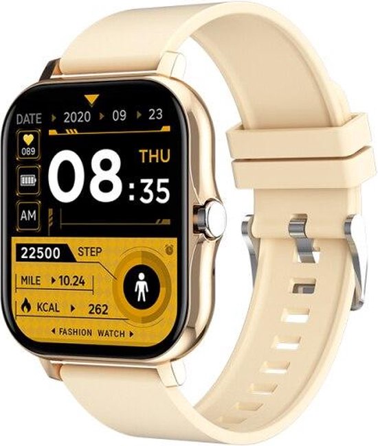 Smart Savior One - Smartwatch - Goud - HD Touchscreen - Stappenteller ...