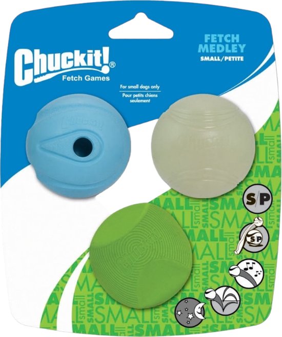 Chuckit Fetch -set 3 ballen-hondenspeelgoed-hondenbal-honden-S | bol