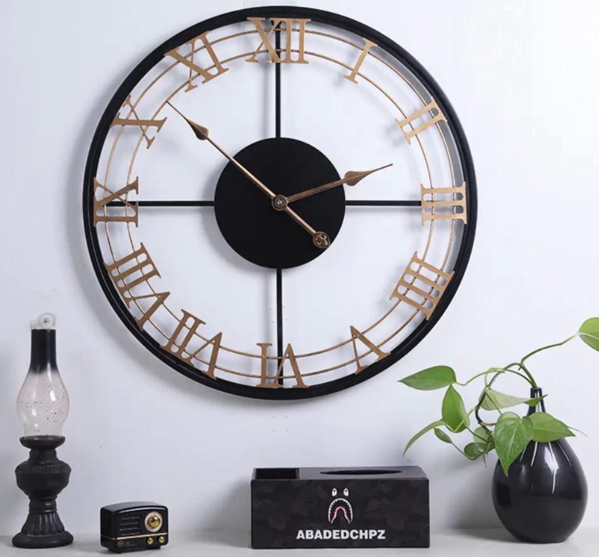 Wandklok Industrieel - Klok - Stil uurwerk - Klok met Romeinse cijfers ...