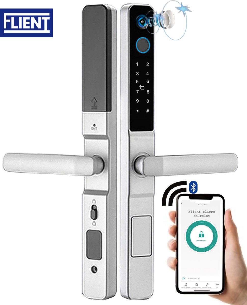 Flient® Smart Doorlock - Slimme Deurslot Met Ingebouwde Camera ...