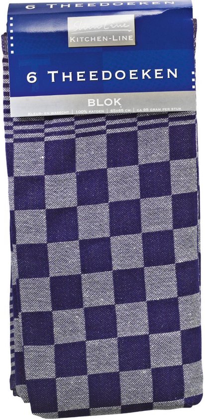 Slimline Theedoeken design Blok blauw 65 x 65 cm - Pak 6 stuks | bol Slimline Theedoeken design Blok blauw 65 x 65 cm - Pak 6 stuks | bol