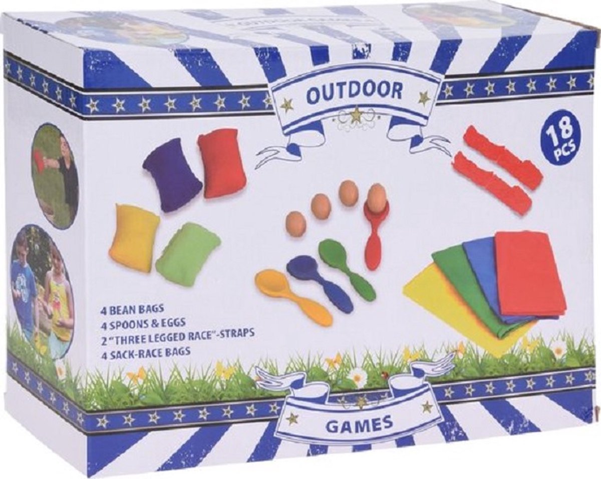 Buitenspeelset - 18 delig - Hollandse spelletjes - zaklopen ...