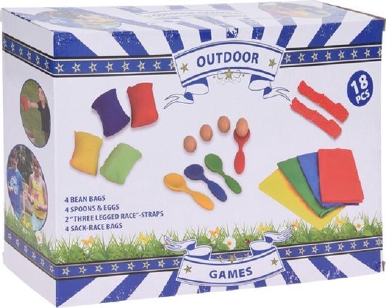 Buitenspeelset - 18 delig - Hollandse spelletjes - zaklopen ...