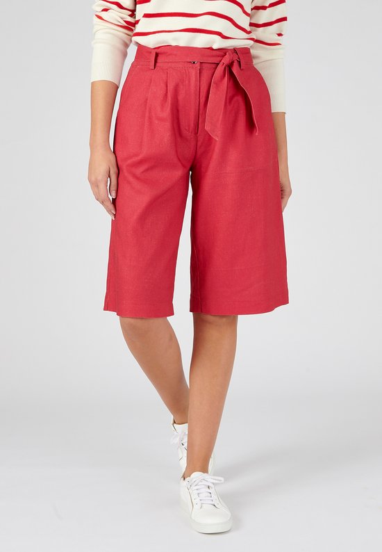 Damart - Bermuda in *linnenmix - Dames - Rood - 52 | bol.com