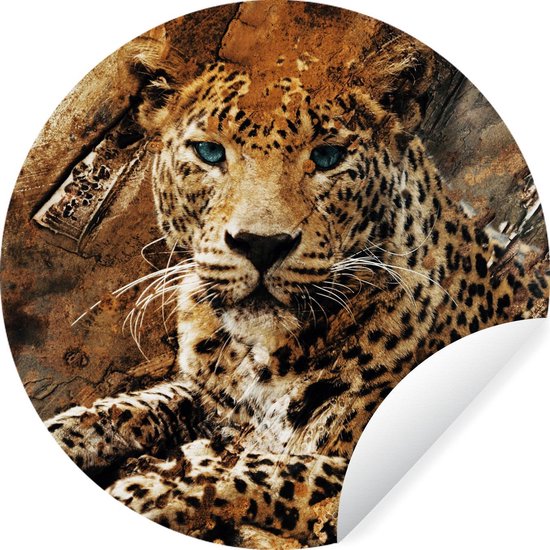 WallCircle - Muurstickers - Behangcirkel - Luipaard - Dieren - Wild - 80x80 cm -... | bol