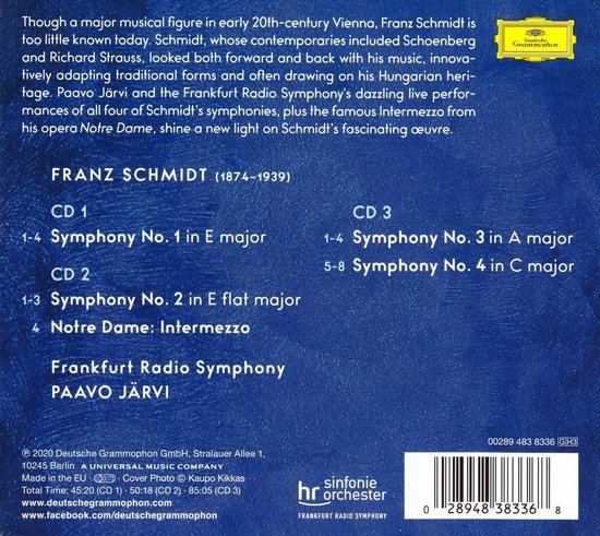 Paavo Järvi, Frankfurt Radio Symphony - Franz Schmidt: Complete Symphonies (3 CD),... | bol