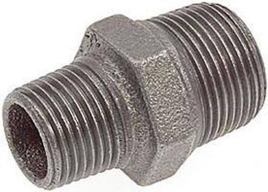 Nefit Industrial Nr.245 dubbele nippel verlopend met 2x buitendraad 1/2 x 1/4 zwart | bol