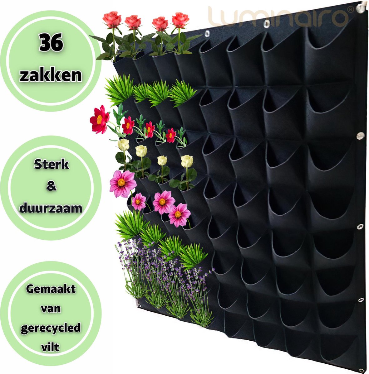Verticale tuin - Moestuin met 36 vakken - 100 x 100 cm - Balkon ...