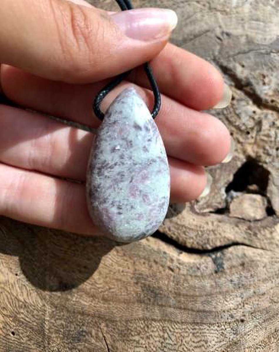 Ruben Robijn Lepidoliet edelsteen druppel hanger | bol.com