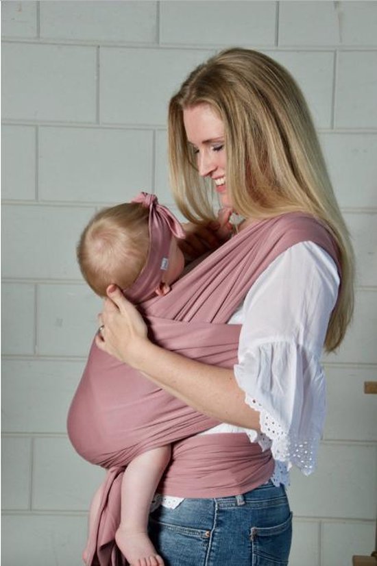MyJalou | Rekbare Draagdoek baby | ergonomisch | Dusty Pink Roze | bol.com
