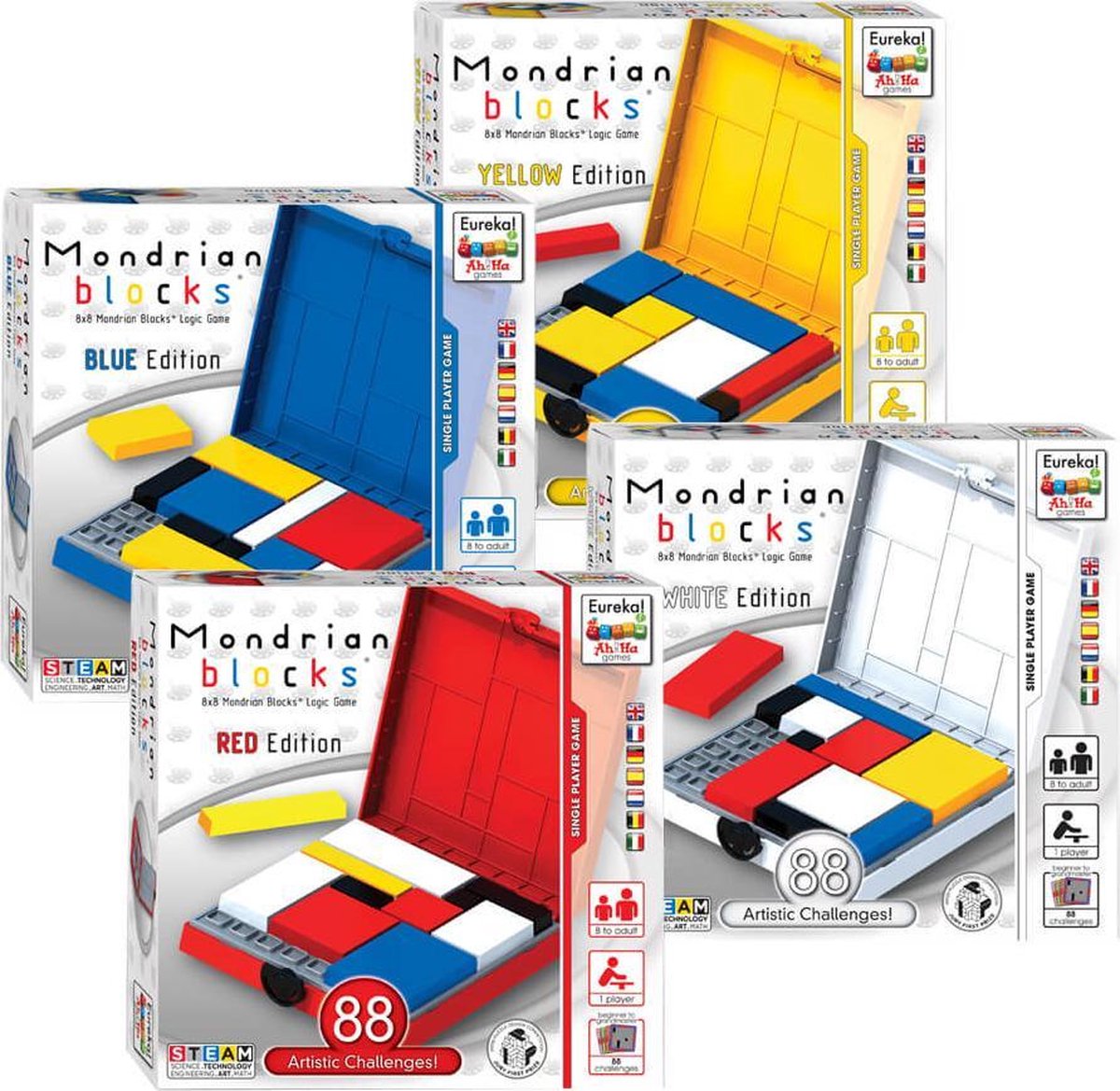 Eureka - Eureka! Ah!Ha Denkpuzzel Mondrian Blocks Wit | Games | bol.com
