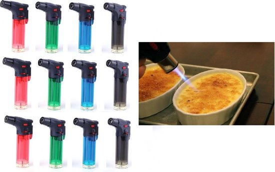 12 X Brander à Crème Brûlée - Briquet - Brûleur à Gaz avec Bouteille de ...